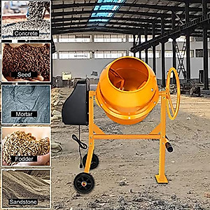 GIVIMO 4.2 CU FT Electric Cement Mixer Electric Concrete Mixer 1/2 HP 120 L Construction Mortar Stone Cement Mixing Machine 30RPM