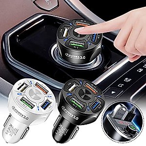 4 in 1 3.1A QC 3.0 Adapter Wireless Bluetooth Car FM Transmitter Receiver - 4 in 1 Charging Port Support Bluetooth Music & Bluetooth Call Handsfree Car Adapter