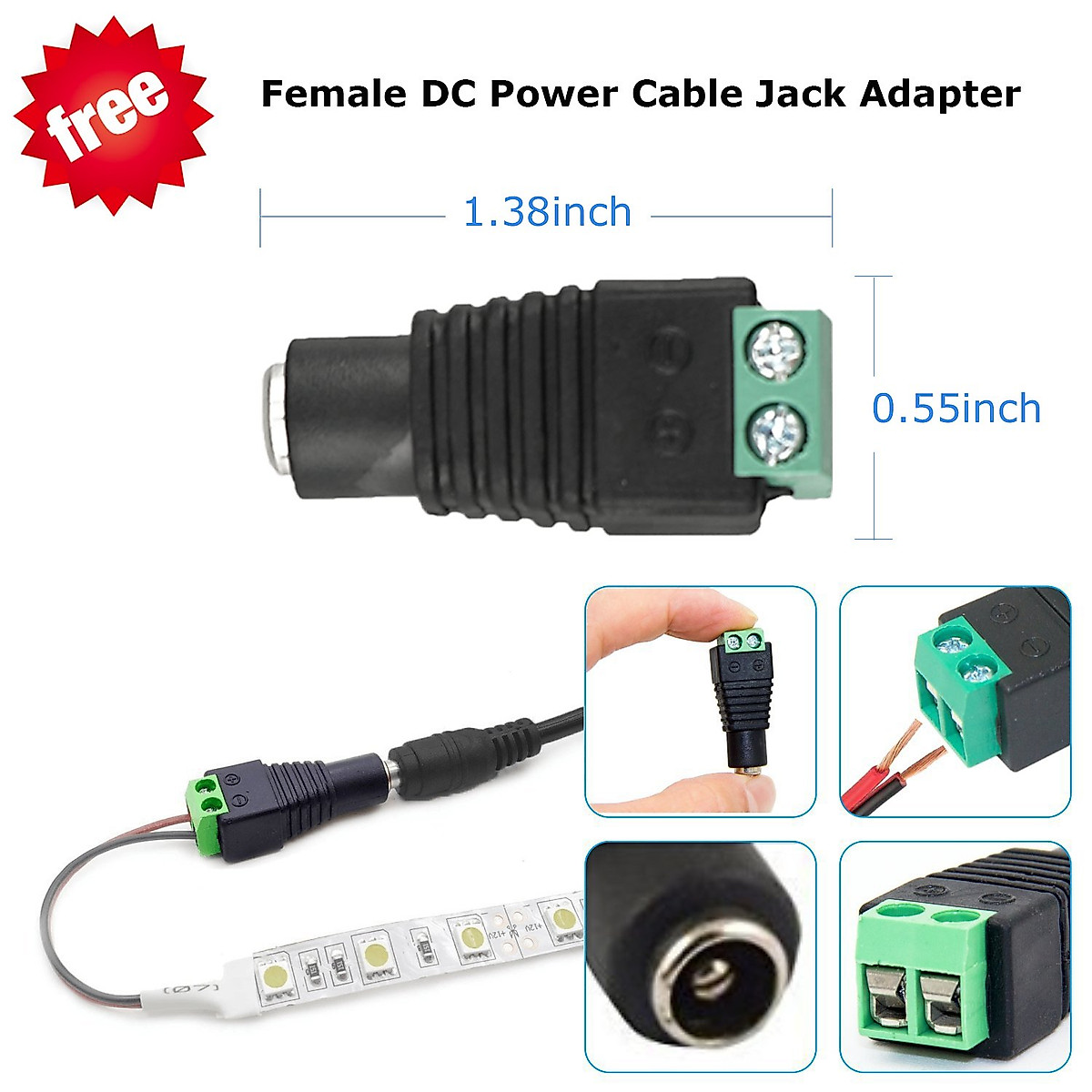 EWETON Power Adapter 12V 6A 72W 3-Pin Plug 100V-240V AC to DC 2.1x5.5mm w/ 8-Way Power Splitter Cable & DC Power Jack Connector Power Supply for CCTV Security Camera DVR, LED Strip Lights