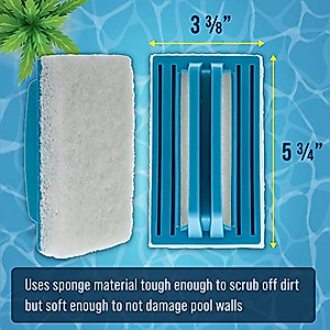 U.S. Pool Supply Hand-Held Pool Scrub Brush, 2 Pack - Scrubbing Scouring Sponge Pad - Clean Pool Tile & Grout, Walls, Vinyl Liners, Spas - Surface Cleaning Scrubber, Kitchen, Bathroom Tub, Shower Tile
