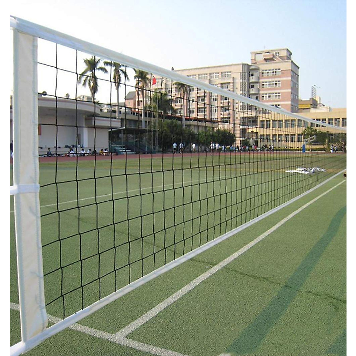 Large Portable Adjustable Volleyball Net Training Net Foldable Official Standard Size Indoor Outdoor Sports Equipment for Backyard Schoolyard Pool Beach Driveway