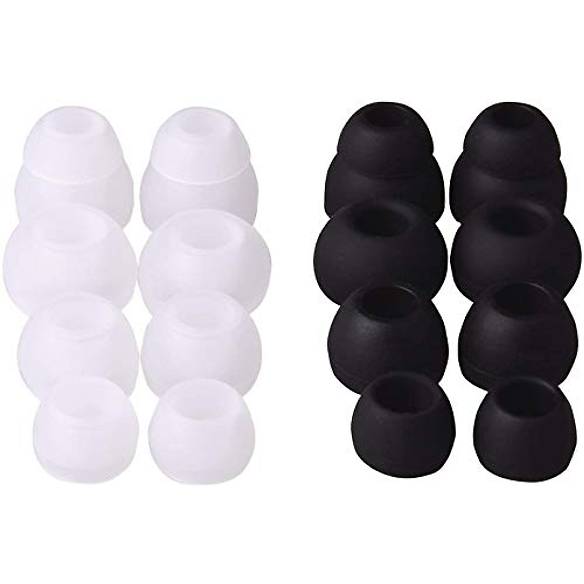 Replacement Earbuds Ear Tips for Powerbeats 2, Symphonized, Panasonic, iFrogz, Mpow, Sony, LG, Skullcandy in-Ear Headphones, 8 Pairs, 4 Different Sizes - Small, Medium, Large and Double Flange