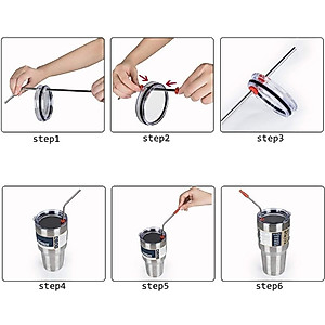 10pcs Reusable Metal Stainless Steel Straws 10.5'' with Silicone Tips & Buckle drinking straw for 20-40 Oz RamblersTumblers Rumblers Cold Beverage, Ultra Long(10.5 inch)