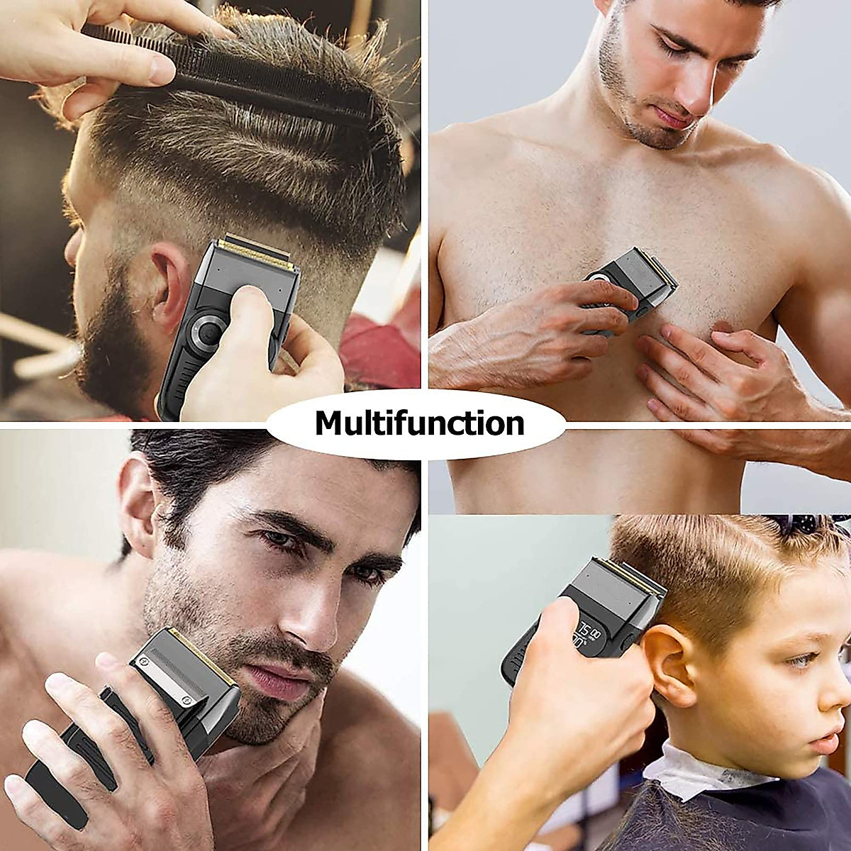 Head Shaver for Bald Men,2 in 1 Electric Shaver for Men, 3-Speed Adjustable Clippers for Men,Washable Foil Shaver with LCD Display,Professional Beard Trimmer with Replacement Blade