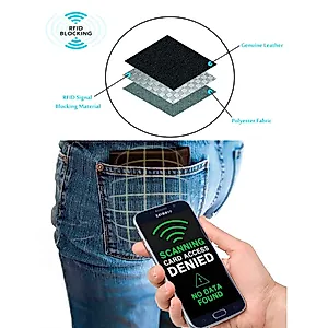 DiLoro Mens Full Size Large Capacity Genuine Full Grain Leather Wallet Bifold Flip ID Coin & Zip Pockets RFID Blocking Anti-Theft (Bugatti Tan)