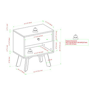 Walker Edison Mid Century Modern 1-Drawer Nightstand Bedroom Storage Drawer and Shelf Bedside End Table, 21 Inch, Coastal Oak