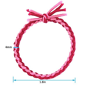 Braided Elastic Hair Ties Hair Ropes Rubber Bands Ponytail Holder Thick Thin Hair Scrunchies Accessories for Women Girls (Random Color) Pack of 100