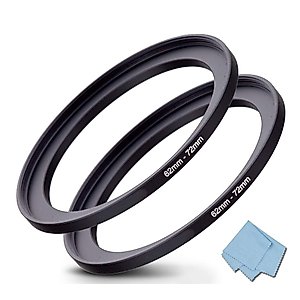 67mm-72mm Step Up Ring (67mm Lens to 72mm Filter), WH1916 Camera Lens Filter Adapter Ring Lens Converter, 2 Packs