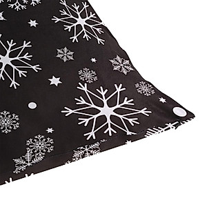 YETTASBIN Black Snowflake Throw Pillow Cover 20 x 20 Inch, Soft Square Cushion Case for Home Couch Sofa Bedroom Car Farmhouse Decor