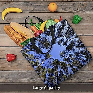 VACSAX Tote Bag for Women Reusable Shopping Bags Tree Print Shoulder Handbag Aesthetic Totes for Grocery