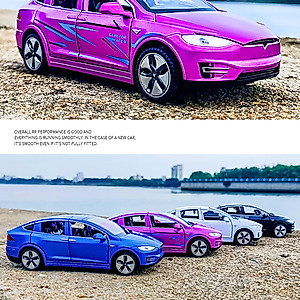 chengchuang Car Model X 1:32 Scale Alloy Diecast Pull Back Electronic Toys with Lights and Sound, Mini Vehicles Toys for Kids Gift Car Lovers Collection (Purple)