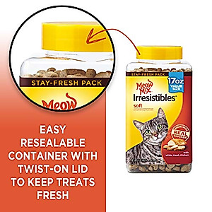 Meow Mix Irresistibles Soft Cat Treats with White Meat Chicken, 17 oz