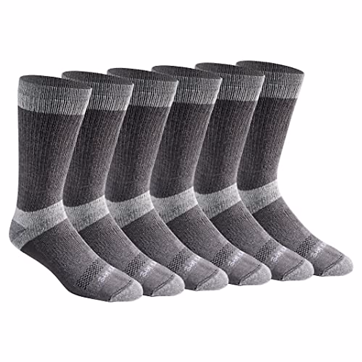 Dickies Men's Big & Tall Dri-tech Moisture Control Max Crew Socks Multipack, 3.0 Full Cushion Charcoal (6 Pairs), X-Large
