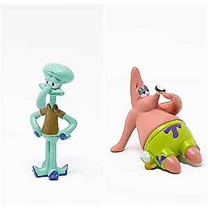 Dom-Dom SpongeBob SquarePants Action Figures Set and Cake Toppers - 8 Pieces Best SpongeBob SquarePants Party Supplies - SpongeBob Bikini Bottom Figurines