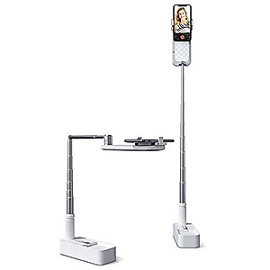 Viozon Extendable Selfie Stand 360° Rotation with Phone Holder, Rechargeable Wireless Foldable 7 Brightness LED Light for Live Streaming/YouTube/Tiktok/Video Recording/Photography/Reading (V6W)