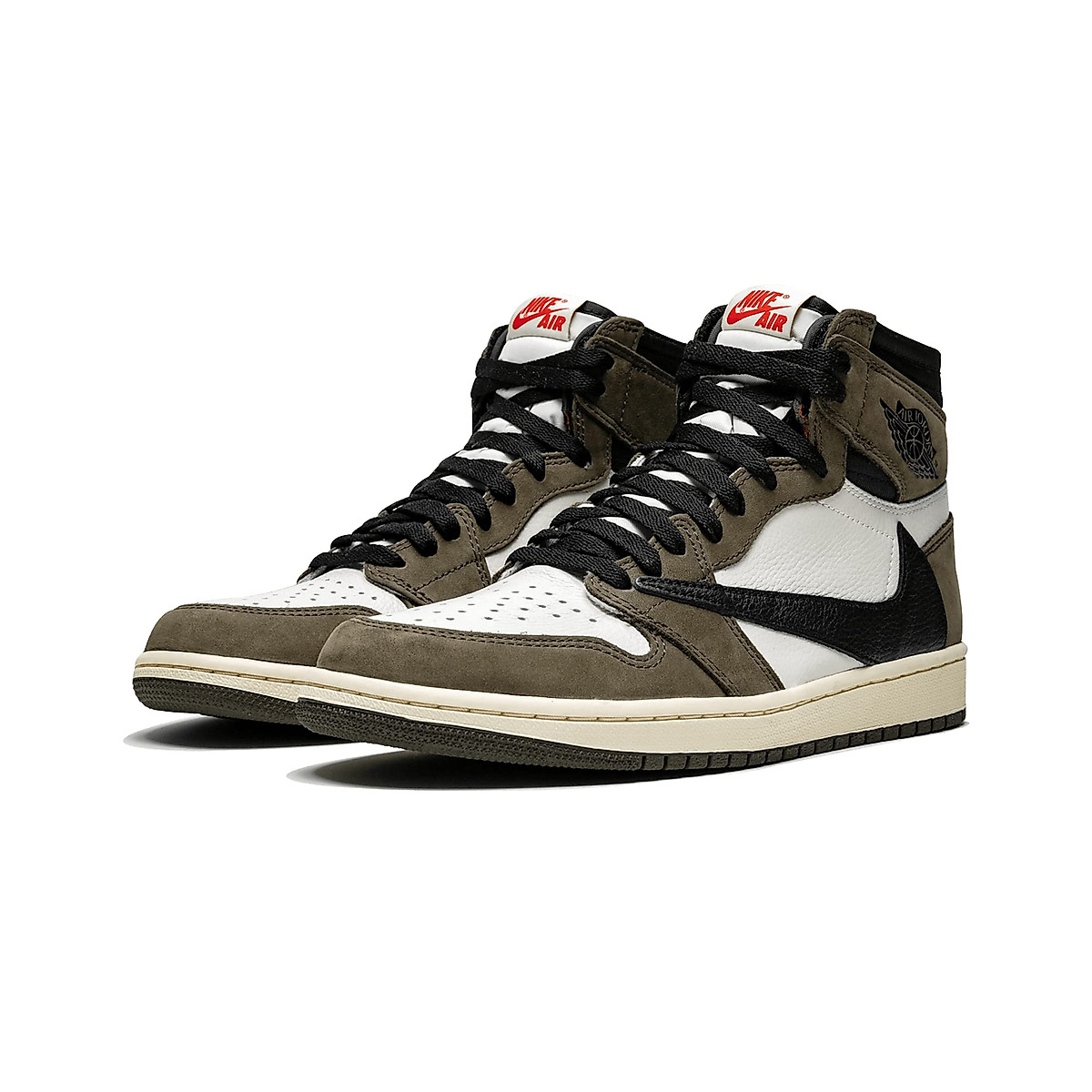 Nike Men's Air Jordan 1 High OG Ts Sp Travis Scott, Sail/Dark Mocha/University Red, 10.5