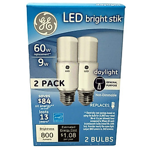 GE LED Bright Stik Daylight 9 Watt Non-Dimmable 2 Count