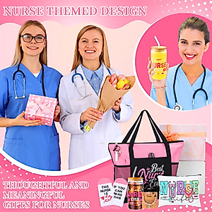 Funnymoom 7 Pcs Nurse Gifts 16 oz Glass Cup Set Nursing Graduation Appreciation Practitioner Birthday Gifts Box for Women Doctors Assistant