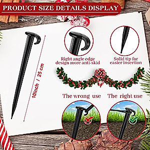 7 Inch Plastic Yard Stakes Inflatables Heavy Duty Plastic Stakes for Tent Ground Garden Stakes Replacement Outdoor Fence Lawn Pegs Landscape Staples for Christmas Decorations (Black, 100 Pcs)