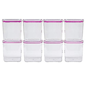 WC Redmon Visto MAX Cube QT Set of 8 Storage Bins, 2.75 Quart, Clear
