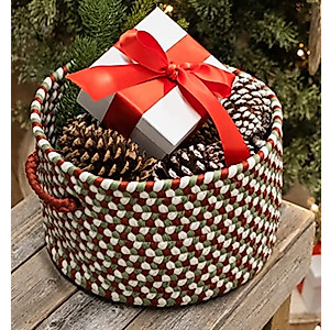 Colonial Mills Holiday Multi Decorative Braided Basket, 12"x12"x8"