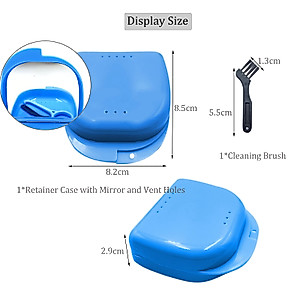 HRASY Oral Care Disassembly Kit/7pcs Including 1 Retainer Case With Mirror and Vent Holes | 1 Aligner Remover Tool | 4 Elastic Rubber Bands Placers | 1 Cleaning Brush (Blue)