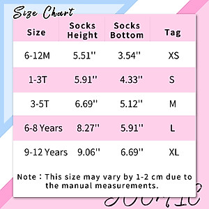 JOCMIC Girls Socks Kids Slouch Socks Girls Toddler Long Socks for Girls 6-8 Years White