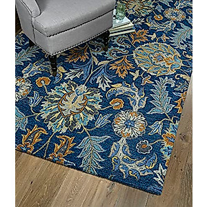 Kaleen Rugs Helena Hand-Tufted Area Rug, Blue/Multi, 2' x 3'