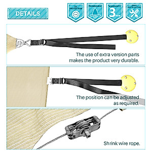 Coarbor 14'x24' Winter Pool Safety Cover Rectangle Mesh Pool Cover Durable Inground Safety Pool Cover for Inground Swimming Pool, Beige