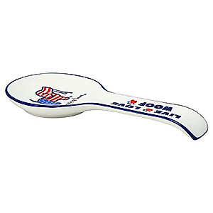 Pavilion Gift Company Pavilion-USA-Live Love Woof-9.25" spoon rest, White