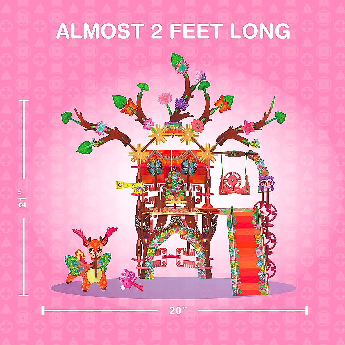 PINXIES Fairy Treehouse | Build-Your-Own Magical Forest Play Set, Kids 3D Puzzle Toy - STEM Girl Toys Ages 6-7 and Up