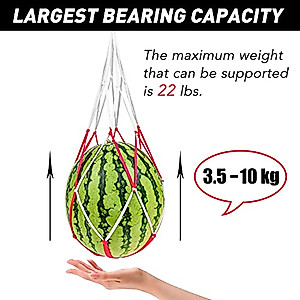 20 Pack Melon Hammocks Cradles, Melon Hammock for Trellis Heavy Duty Watermelon Nets, Pumpkin Support Hanging Bags for Growing Cantaloupes Honeydew in Vertical Garden (Red & White)