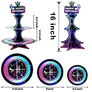 Vonwitun Cupcake Stand Party Supplies 3 Tiers Large Space Trending Party Decoration Cupcake Tower Dessert Serving Tower for Birthday, Party, Music Festival, Wedding