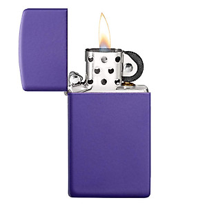 Zippo Slim Purple Matte Pocket Lighter