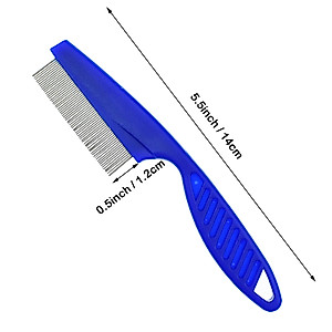 Pets Grooming Comb for Flea Tick Lice Tear Stain Remover for Cats Dogs Round Fine Teeth for Removing Crust Mucus Knots