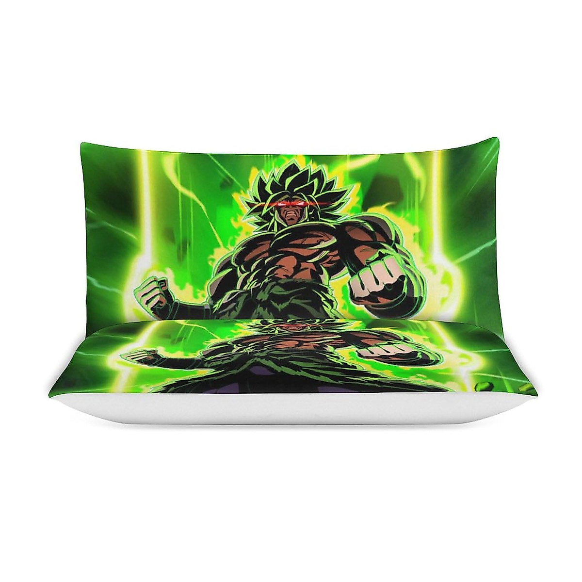 ggtg Saiyajin Broly 3-Piece Bedding Set Soft Microfiber Sheet & Pillowcase Sets Full Size Sheet Set 79"x90"