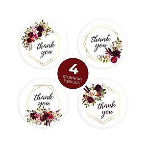 Fall Floral Frames Thank You Stickers / 4 Alternating Designs / 500 Boho Thank You Stickers / 1.5" Autumn Wedding Envelope Seals