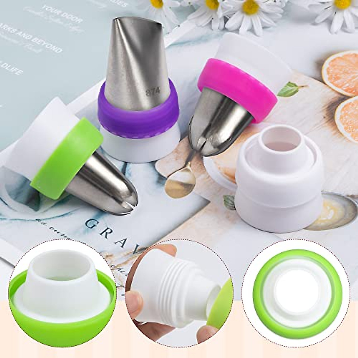 EBLLPA 12 Pack Russian Piping Tip Couplers Cake Decorating Couplers Pipe Tip Couplers for Icing Nozzles, Large