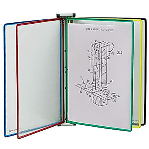 Tarifold Wall Mount Reference and Display System with 5 Letter-Size Pockets in Assorted Colors (W290)
