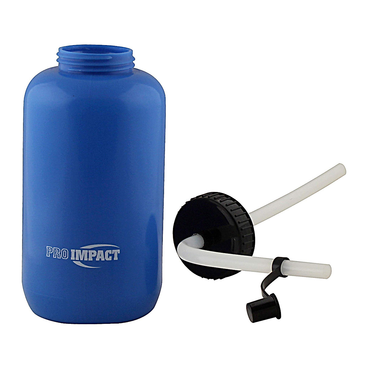 Pro Impact Squeezable Water Bottle Bendable Long Straw - LDPE BPA Free Plastic - Hydration for Baseball Hockey Gym MMA Yoga Boxing Cycling Softball Football Lacrosse (35.5 Oz.)