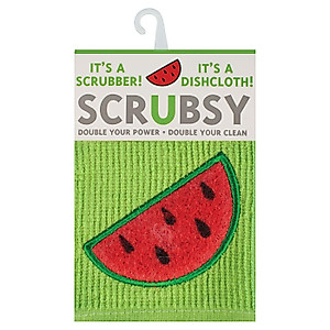 MU Kitchen Scrubsy Dish Cloth and Scrubber, Watermelon