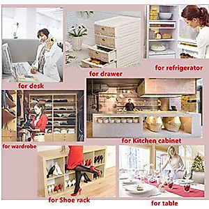 Yachee 3 Rolls EVA Cabinet Liners, Non-Slip Non-Adhesive Shelf Liners for Kitchen Cabinets Cupboard Drawer Cushion Shelves, DIY Multipurpose Refrigerator Liners, 18 x 60- Light Grey