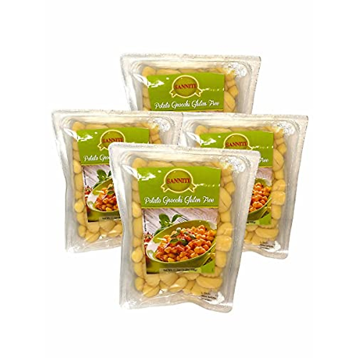 Sanniti Italian Gluten Free Potato Gnocchi, 17.5 oz (500 g) (Pack of 4)