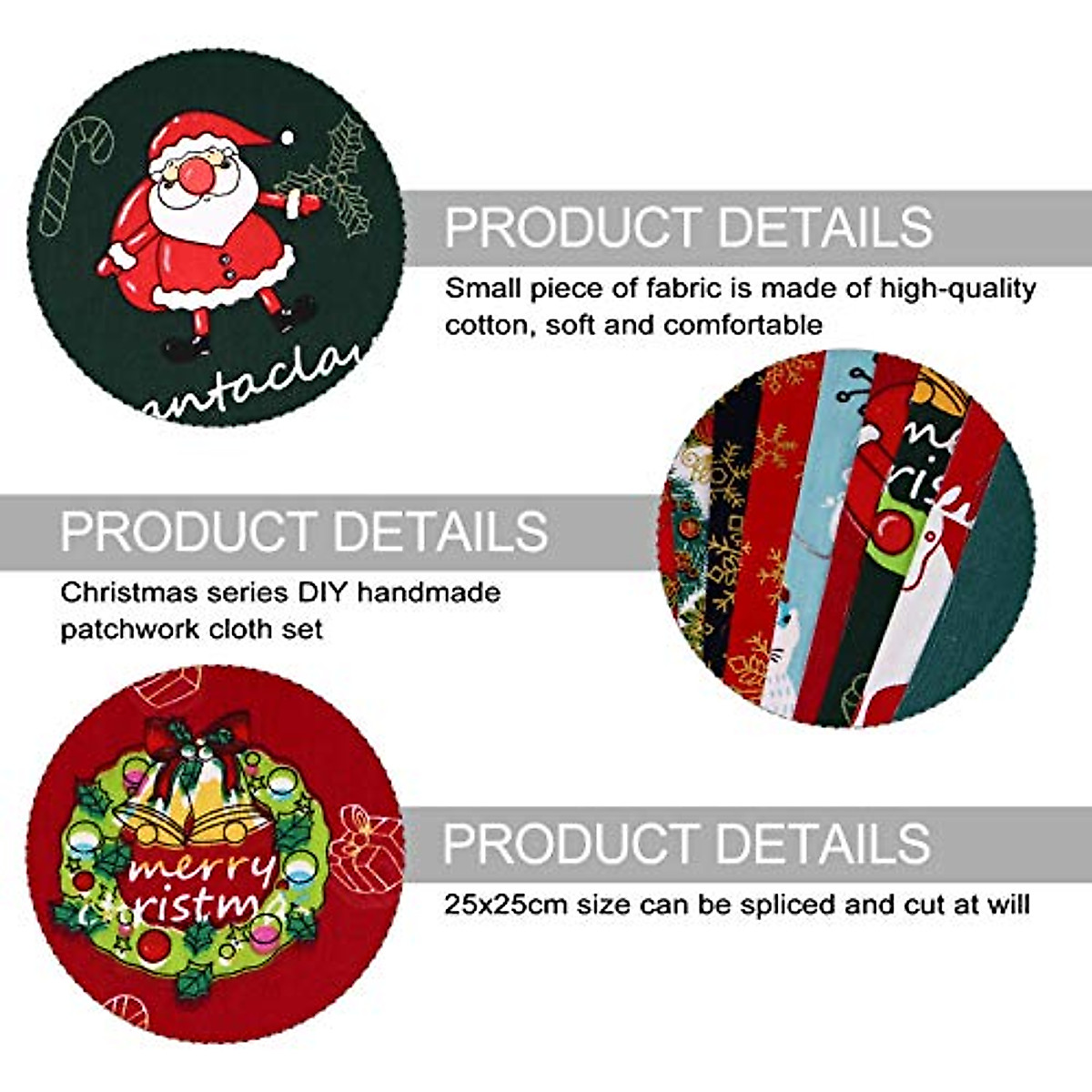 Inch) Christmas Cotton Fabric Squares Quilting Fabric Patchwork Precut Fabric Scraps for DIY Sewing Quilting for Xmas Sewing Scrapbooking Quilting Crafting(9.8 x 9.8 9Pcs