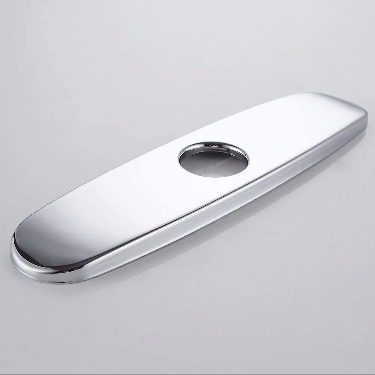 Wovier Faucet Plate,Chrome Sink Hole Cover Plate,10" Circular Escutcheon Plate 304 Circular Stainless Steel Deck Plate for 1 or 3 Hole Bathroom or Kitchen Sink Faucet Mixer Tap