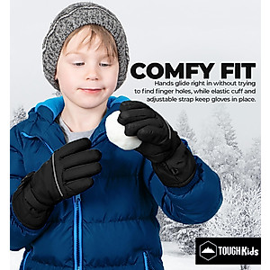 Tough Outdoors Kids Snow Gloves - Kids Ski Gloves & Snowboarding Gloves - Kids Winter Gloves & Toddler Snow Gloves - Kids Waterproof Gloves - Girls Boys Winter Gloves - Insulated Waterproof Gloves