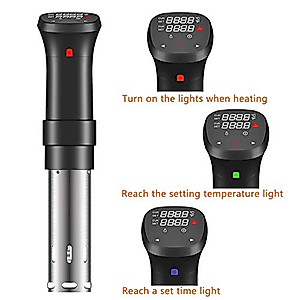 Fityou Sous Vide Cooker 1100W, Thermal Immersion Circulator with Recipe and Adjustable Clamp, Sous Vide Heater with Accurate Temperature & Digital Timer, Ultra Quiet Stainless Steel