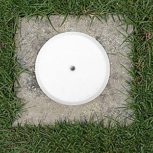 American Built Pro Cleanout Cover Plate Flat Design (1/2" Rise) - Includes One #14 Screw, Size 4.25 Inch Round White Color Built With High Impact Recycled Plastic Ideal For Hiding Open Drains