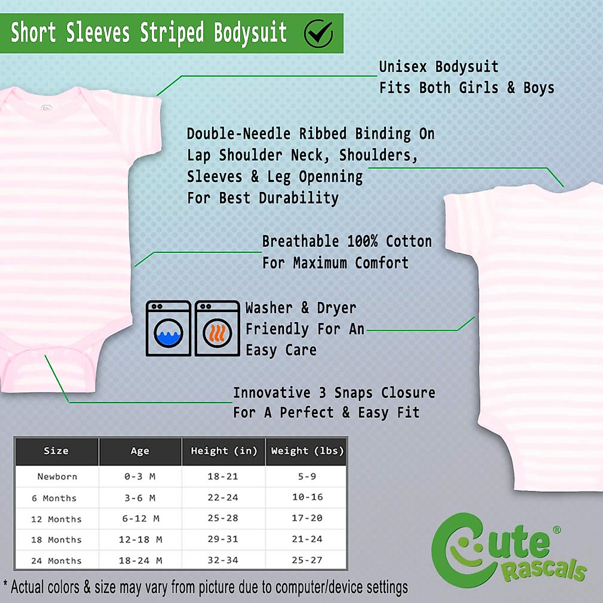 Custom Personalized Baby Bodysuit Colombian Soccer Colombia Football Funny Cotton Boy & Girl Striped Baby Clothes Stripes Soft Pink White Personalized Text Here 6 Months