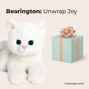 Bearington Lil' Muffin Small Plush Stuffed Animal White Cat, Kitten 8 inch